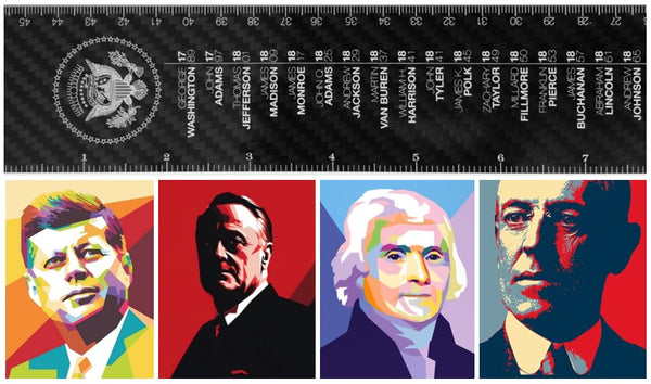 Presidential History/Timeline Carbon Fiber Ruler - iconsDC
