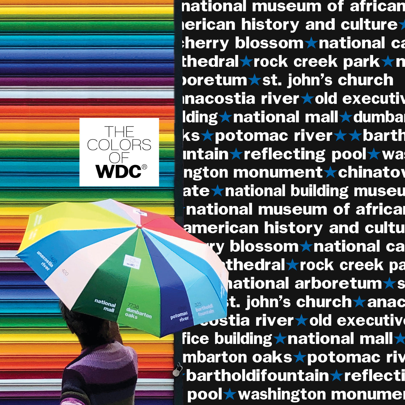 Washington, DC Rainbow Colors Travel Umbrella - iconsDC