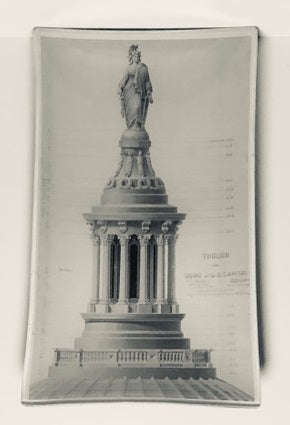 “Elevation of Tholos on Dome of U. S. Capitol” Decoupage Glass Tray ...